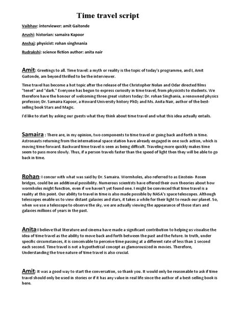 time travel script 2 pdf time travel time