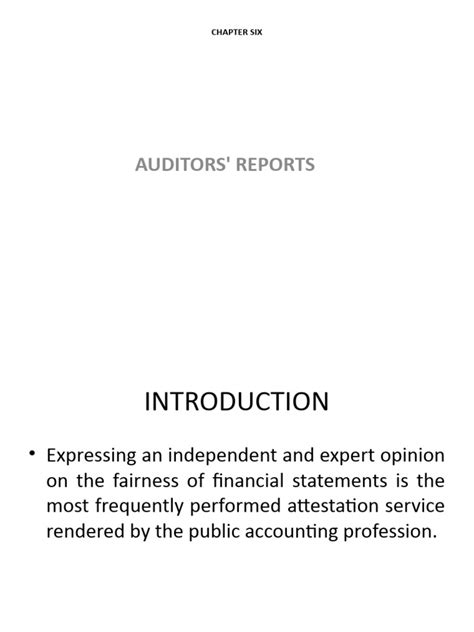 Audit Ch 6 Pdf Auditors Report Audit