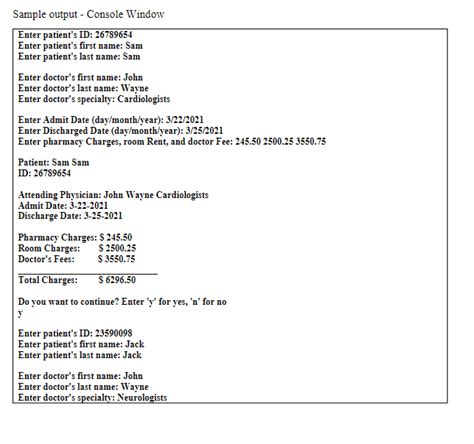 Solved Question 02 Hospital Billing System 50 Points In
