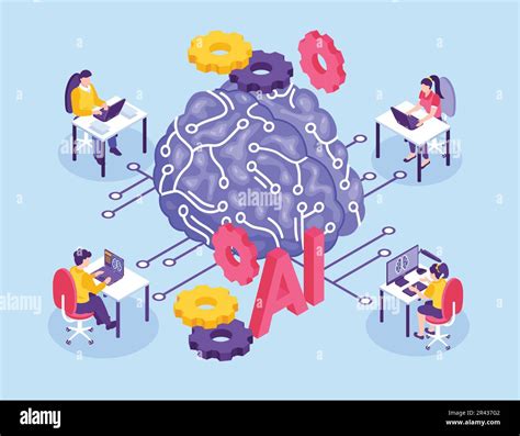 Isometric Neural Network Programmer Composition With Isolated Icons Of