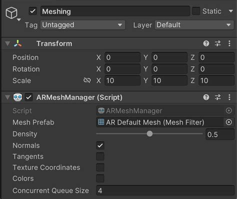 Mesh Classification Using Ar Mesh Manager Unity Engine Unity