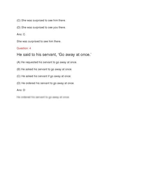 SOLUTION Direct Indirect Speech Exercises With Answers Studypool