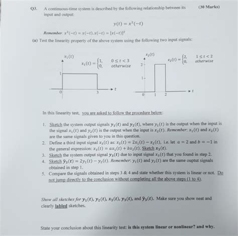Solved 03 30 Marks A Continuous Time System Is Described