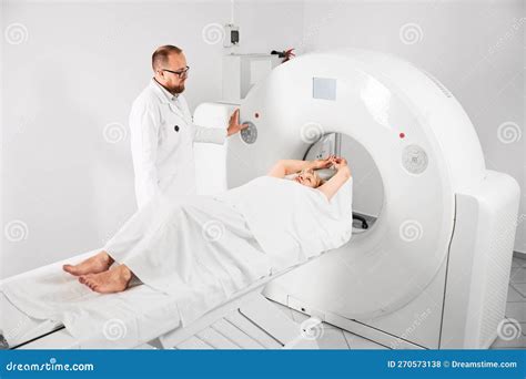 Radiologist Making Medical Computed Tomography Or Mri Royalty Free