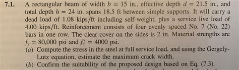 A Rectangular Beam Of Width B In Chegg