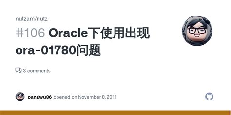 Oracle Ora Issue Nutzam Nutz Github
