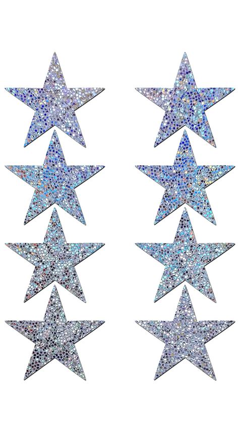 Mini Silver Glitter Star Pasties Silver Glitter Pasties Star Pasties