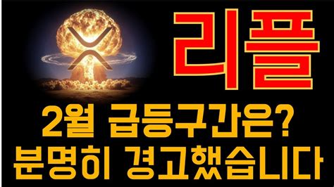 리플 분명히 말씀드립니다 2월 터진다고 리플 리플코인 리플전망 Xrp Youtube