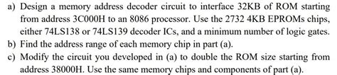 Solved A A Design A Memory Address Decoder Circuit To Chegg