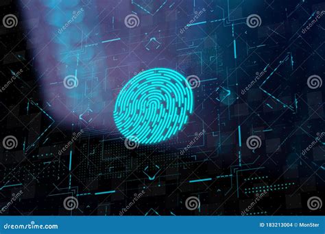 Biometric Identification System Stock Illustration Illustration Of Data Fingerprint 183213004