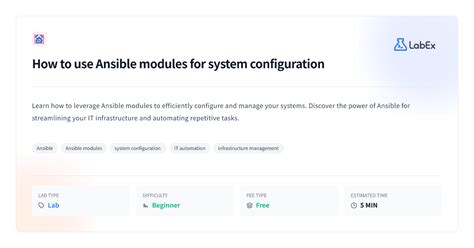 Ansible 모듈 활용 시스템 구성 가이드 Labex