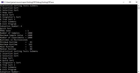 Sorting C Source Code And Testing Application By James Pate Williams Jr Numerical Explorations