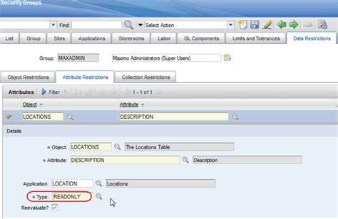 Read Only Fields Attribute Restriction In Security Group IBM Maximo IBM Maximo