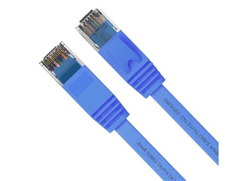 Cruxtec 10m Flat Cat6 Utp Ethernet Cable Blue Network Cables Fc6
