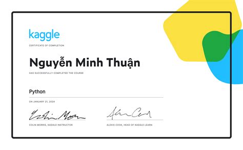 nguyễn minh thuận completed the python course on kaggle