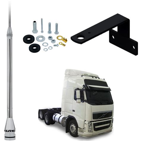 Antena Móvel Px Inox 27 Metros Alongador 60cm Suporte Traseiro Lado