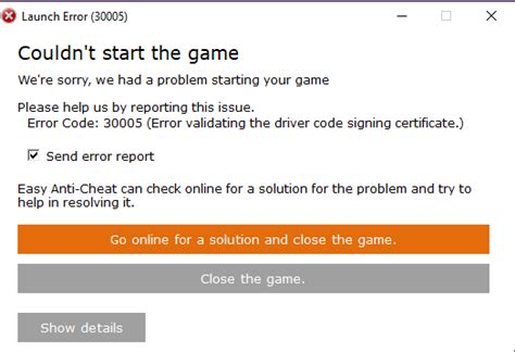 Launch Error 30005 Rfortnitebr