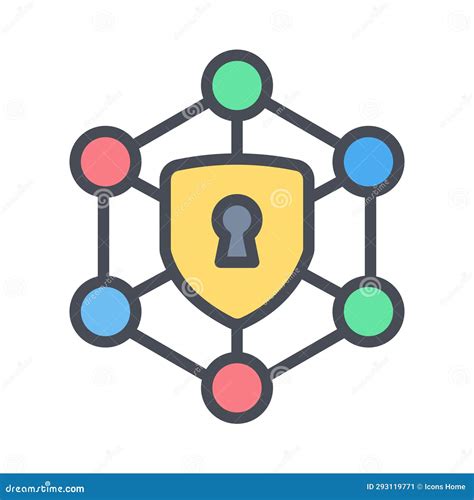 A Beautiful Vector Of Network Security With Key Lock Stock Illustration