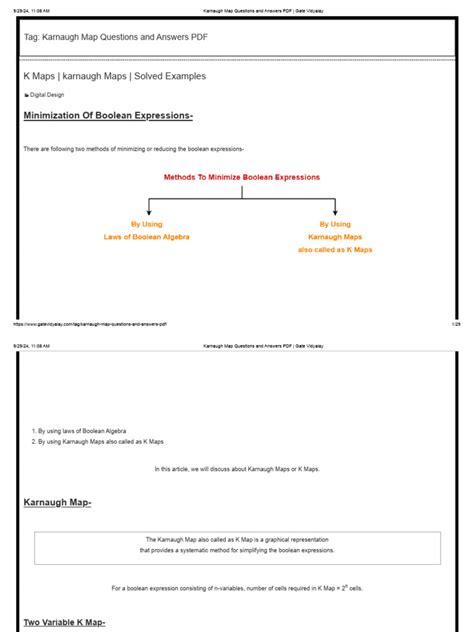 Karnaugh Map Questions And Answers Pdf Gate Vidyalay Pdf Boolean Algebra Teaching