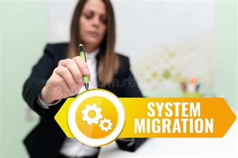 text sign showing system migration concept meaning moving from the use
