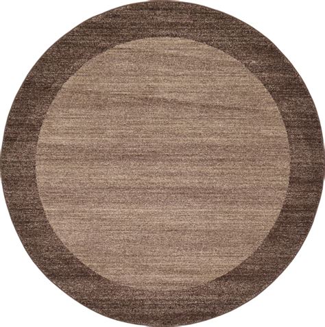 Angelica Collection Rug 6 Ft Round Light Brown Medium Rug