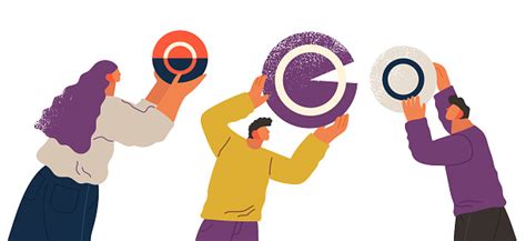 추상 원형 기하학적 모양 오버헤드 벡터 일러스트레이션을 들고 조직하는 사람들 청년 성인에 대한 스톡 벡터 아트 및 기타 이미지