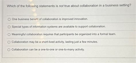 Solved Which Of The Following Statements Is Not True About