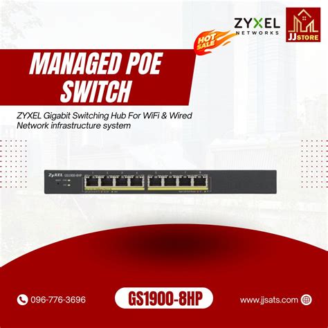 Gs1900 8hp Zyxel Gigabit Switching Hub For Wifi And Wired Network