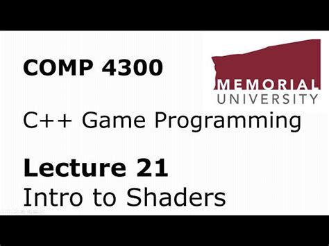 Free Video Game Programming Introduction To Shaders Lecture 21 From Dave Churchill Class