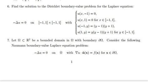Solved 6 Find The Solution To The Dirichlet Boundary Value