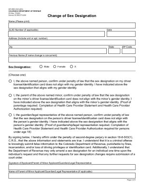 Fillable Online DR 2083 Change Of Sex Designation This Document Provides The Opportunity To