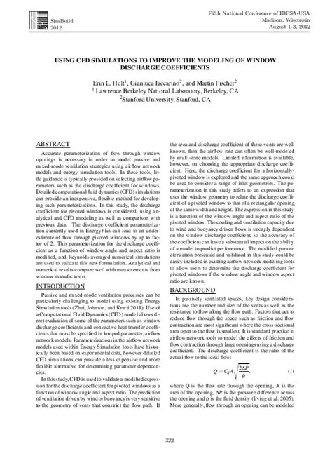 pdf using cfd simulations to improve the modeling of window discharge