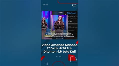 Viral Video Amanda Manopo 17 Detik di TikTok Ditonton 4,9 Juta Kali, Tampil Menawan saat Jadi ...