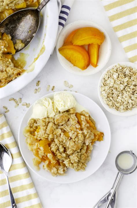 Moms Peach Crisp Recipe With Oats Easy Shortcut Harbour Breeze Home