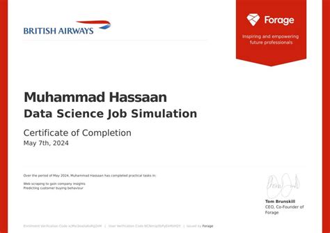Muhammad Hassaan On Linkedin Datascience Britishairways Forage Dataanalytics