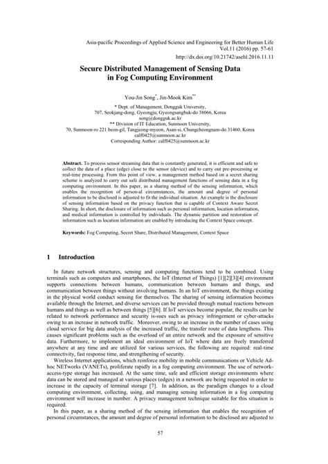 Pdf Secure Distributed Management Of Sensing Data In Fog Computing