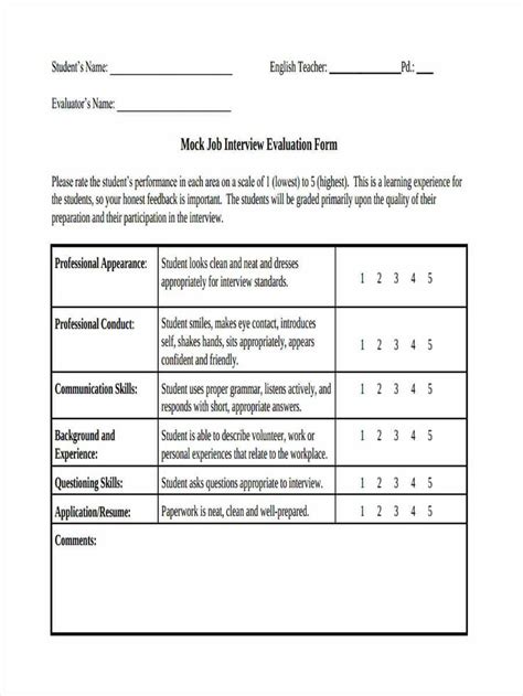 An Employee Interview Form With The Following Information