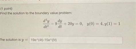 Solved Point Find The Solution To The Boundary Value Chegg