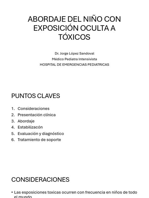 Manejo De Las Intoxicaciones Dr Lopez Pdf