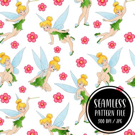 Tinkerbell Seamless Pattern Digital Paper Background Download Free