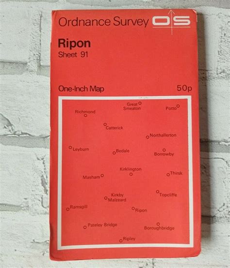 1972 Vintage Os Ordnance Survey Seventh Series One Inch Map 91 Ripon