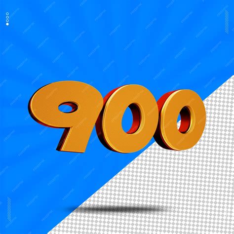 Premium Psd 3d Render Number 900 Font Wafer