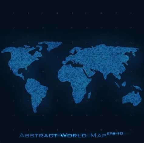 vector world map generative growth structure in form of continents