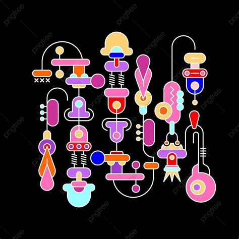 Abstract Art Design Vector Art Png Colorful On A Dark Background Abstract Art Design Vector