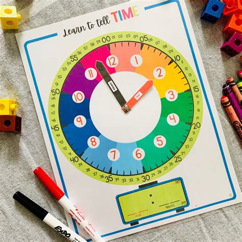 Learn To Tell Time Printable Clock Clock Printable Telling Time