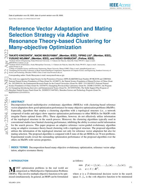 Pdf Reference Vector Adaptation And Mating Selection Strategy Via