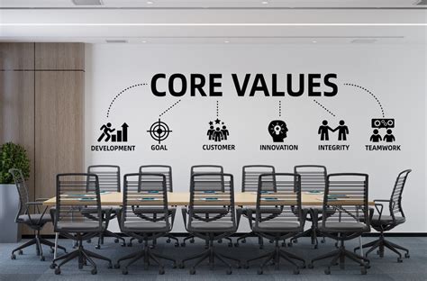 Core Values Wall Decal Motivation Quotes Decal Office Wall Sticker Office Wall Decal Office Wall