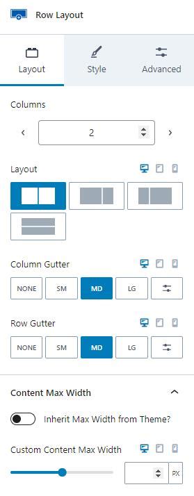 Row Layout Block Kadence WP Documentation
