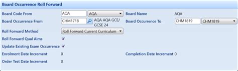 Board Occurrence Roll Forward