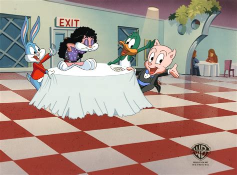 Tiny Toons Original Production Cel With Matching Drawing Buster Babs Plucky And Hamton Etsy